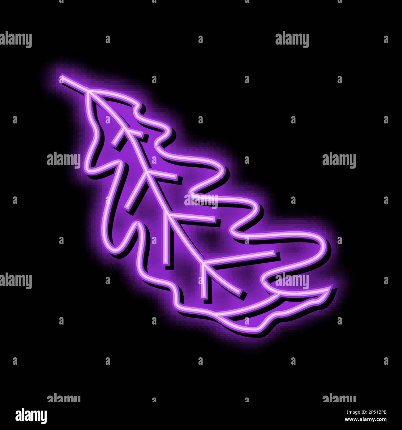 leaf oak autumn neon glow icon illustration Stock Vector Image & Art ...