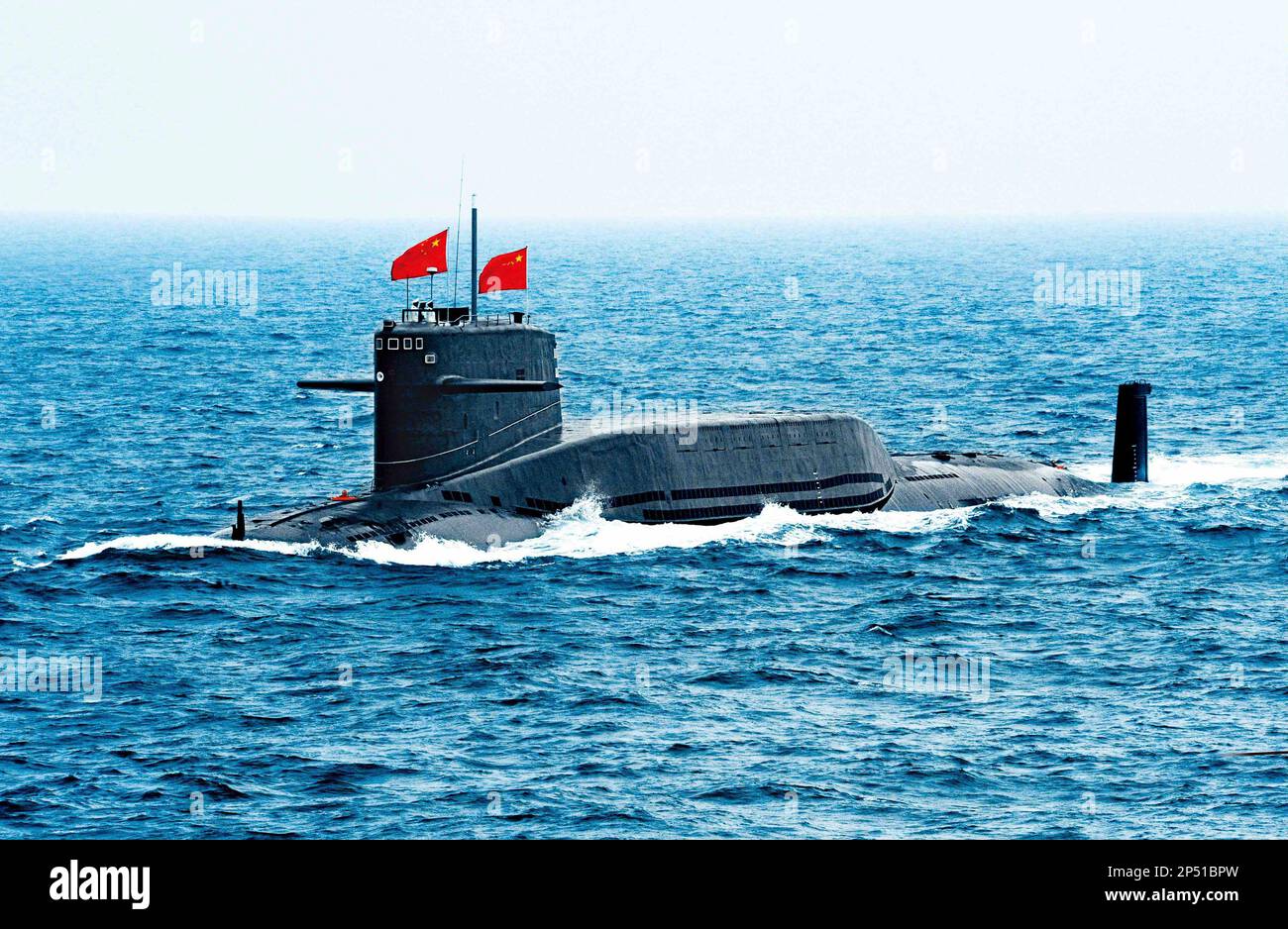 China's Long March 6 nuclear submarine is seen in Qingdao in east China ...