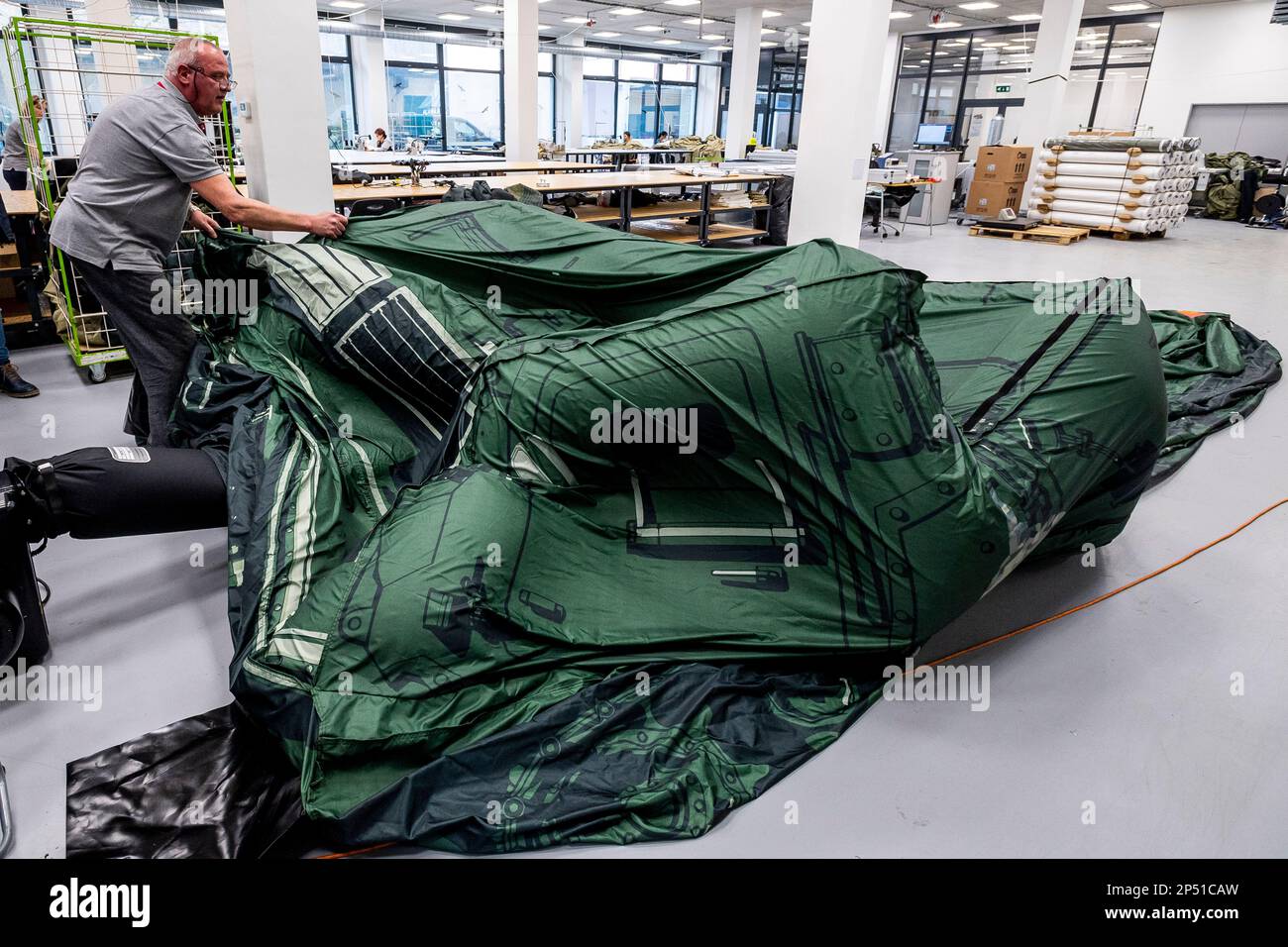 Decin, Czech Republic. 06th Mar, 2023. Inflatable combat vehicle with ...