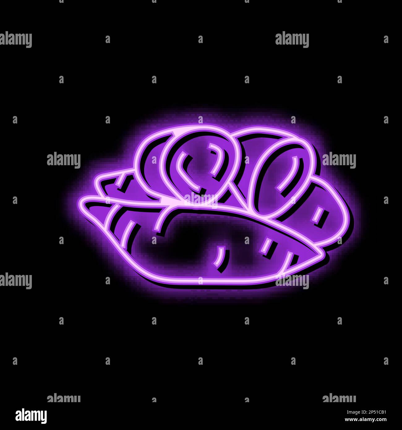 cut purple sweet potato neon glow icon illustration Stock Vector Image ...