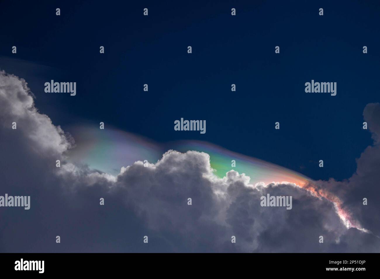 August 30, 2018, Merida, Mexico: Ridescent cloud in the sky of Merida ...