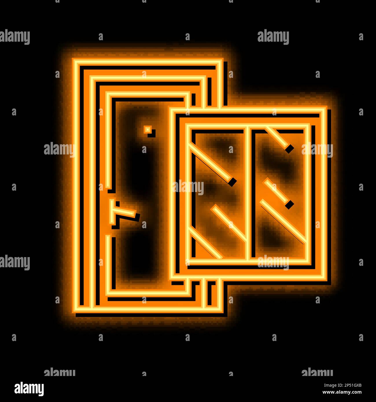 window and door neon glow icon illustration Stock Vector Image & Art ...
