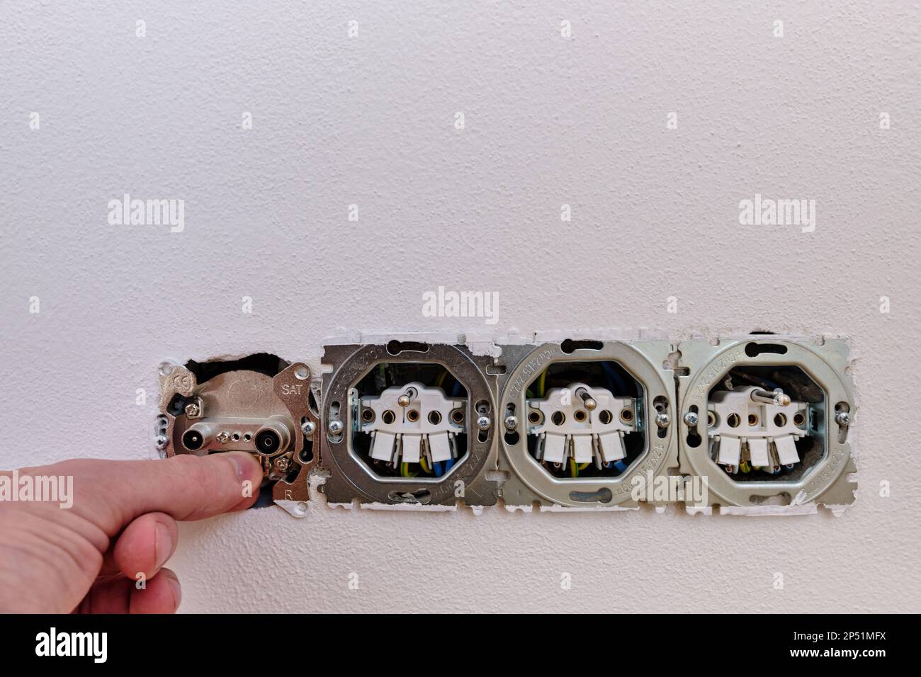 Tv wall outlet hi-res stock photography and images - Alamy