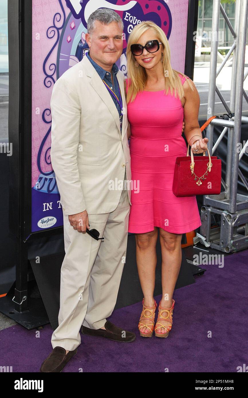 Hasbro Studios President Stephen Davis (L) and voice actress Tara ...