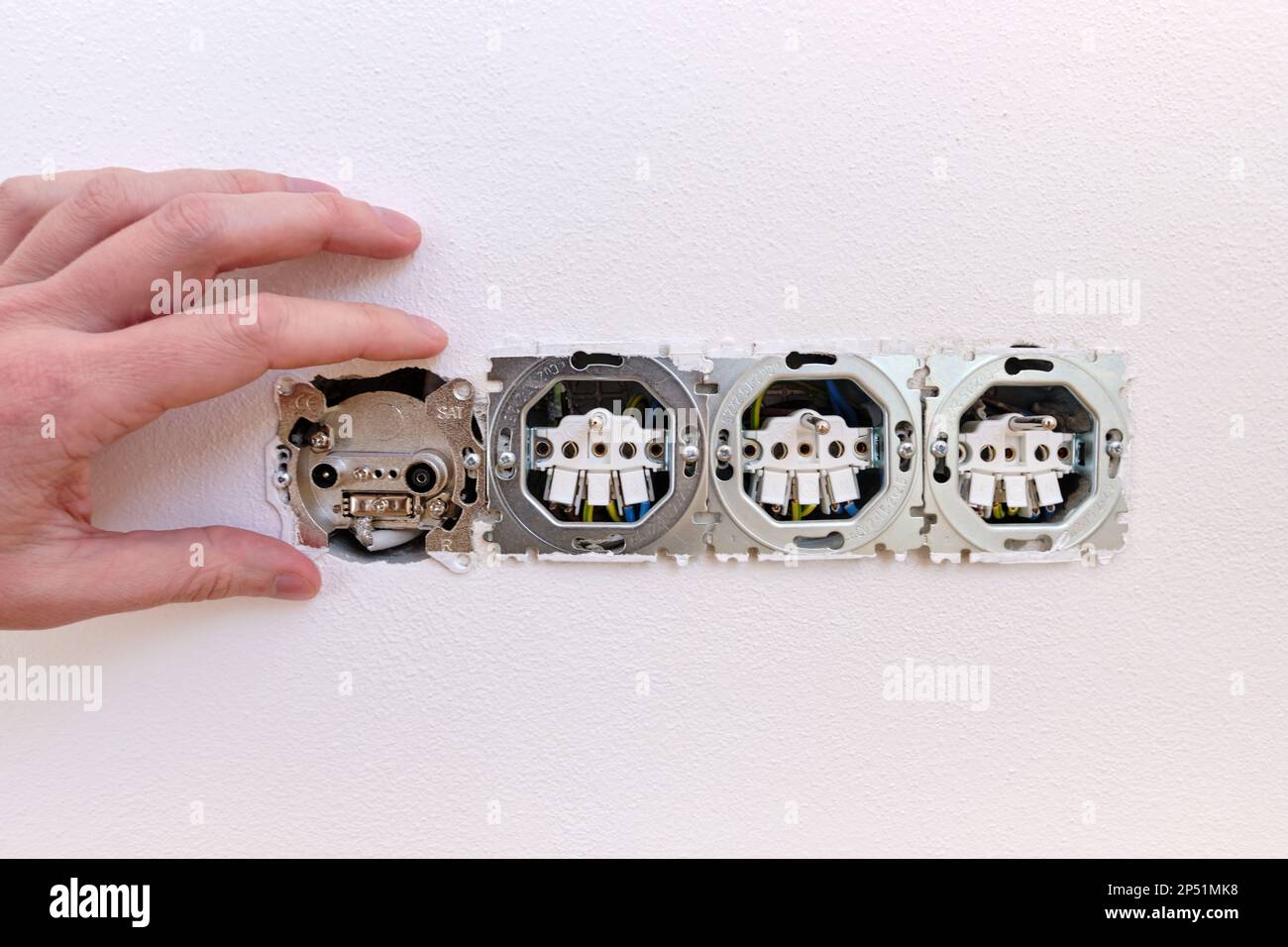 Tv wall outlet hi-res stock photography and images - Alamy