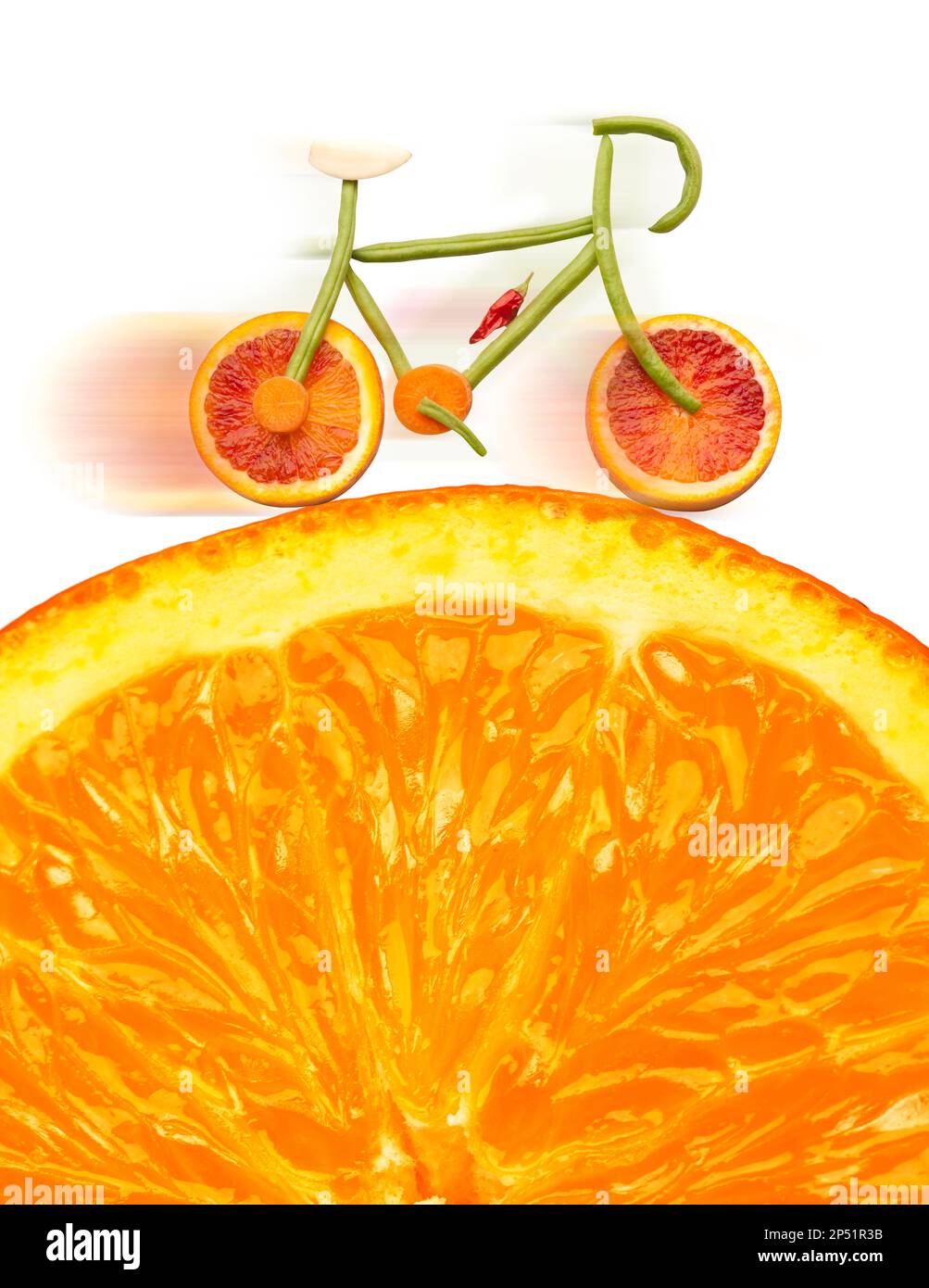 fruits in the shape of bicycle Stock Photo - Alamy