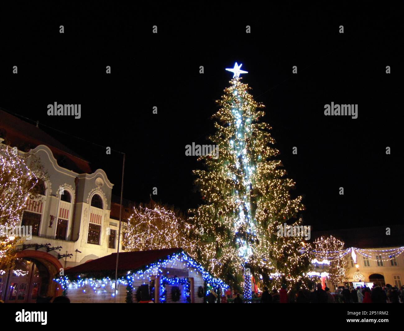 Christmas tree in Baia Mare city Stock Photo - Alamy