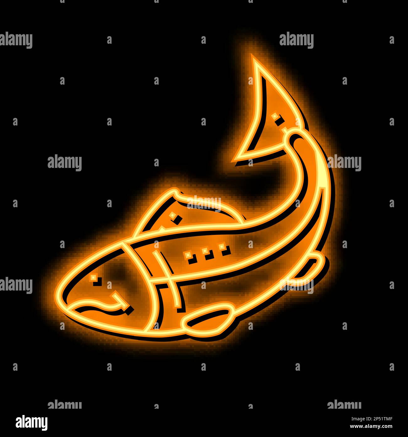 fish seafood neon glow icon illustration Stock Vector Image & Art - Alamy