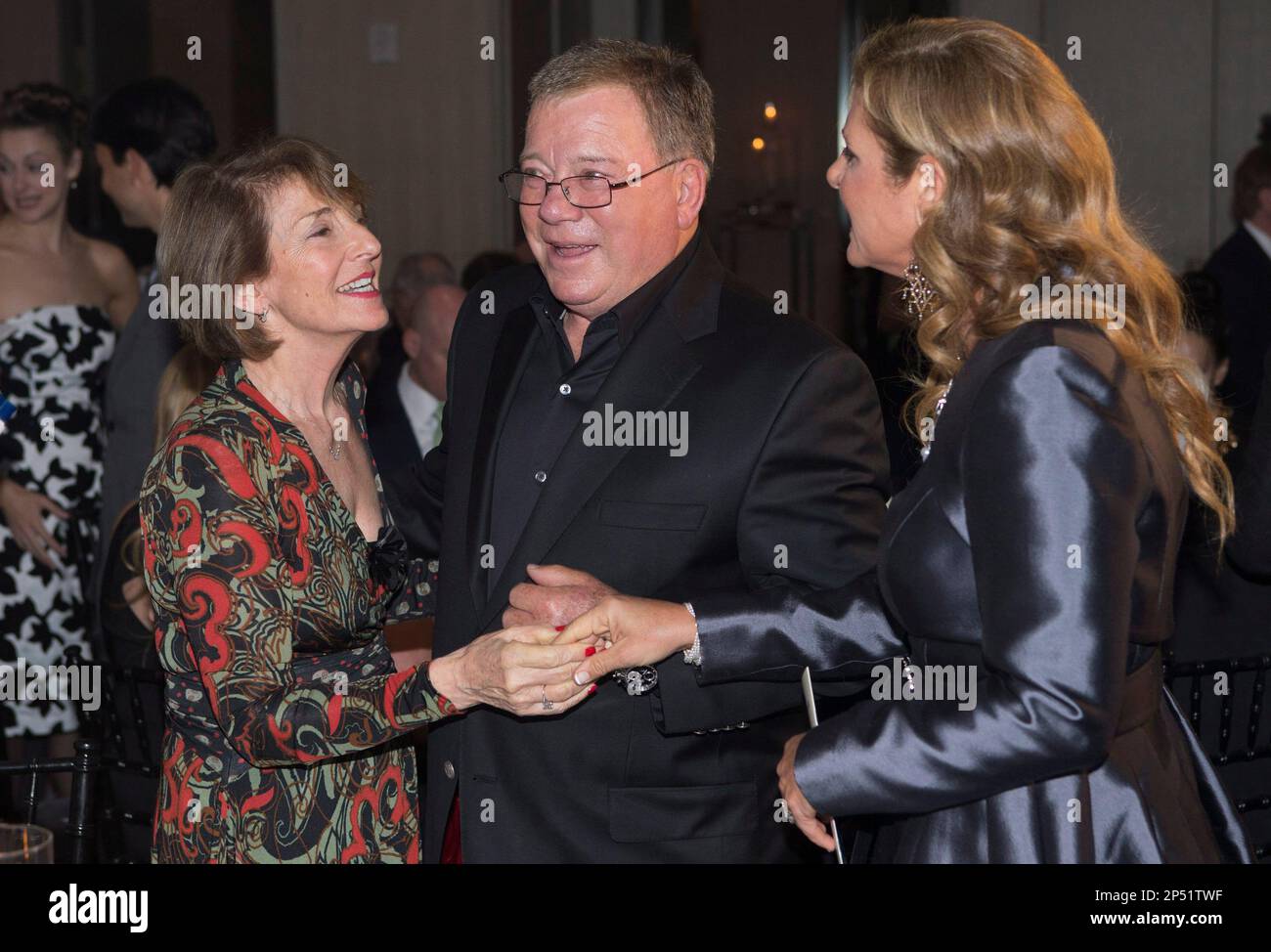 William Shatner arrives with his wife Elizabeth, right, and his sister ...