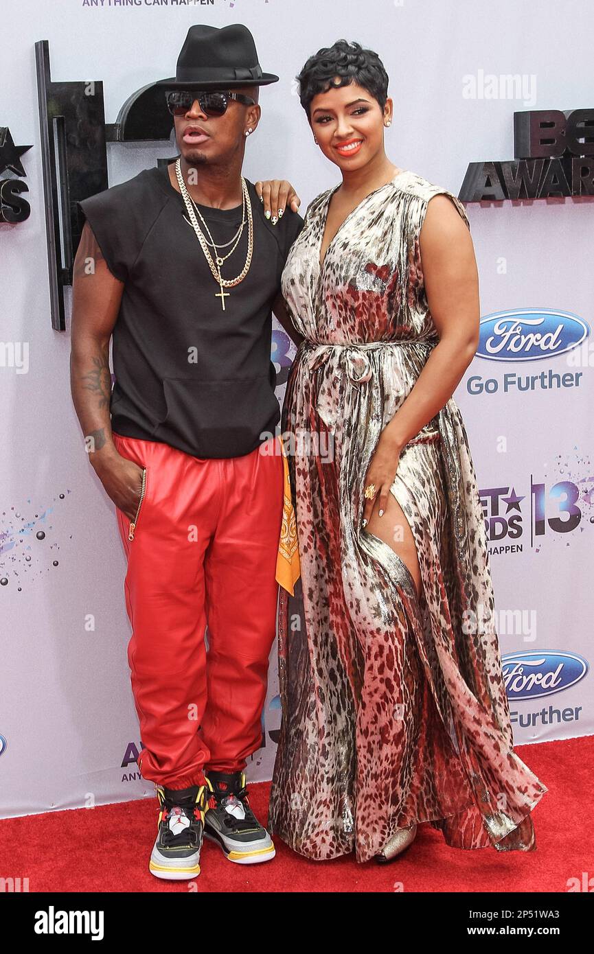 Recording artists Ne-Yo and RaVaughn Brown attend the 2013 BET Awards ...