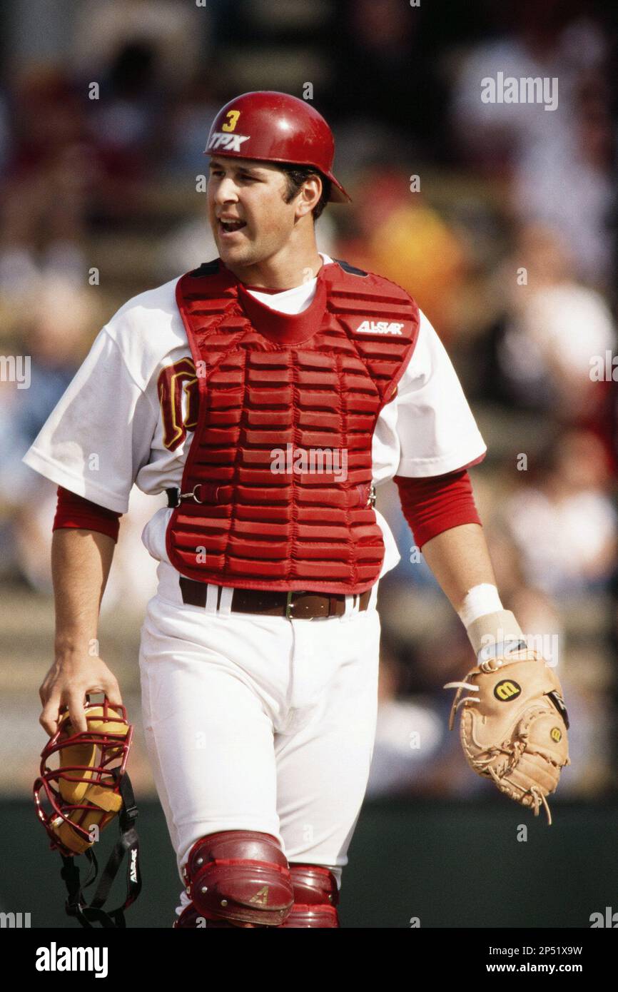 Eric Munson of the USC Trojans during a NCAA baseball game at Dedeaux ...