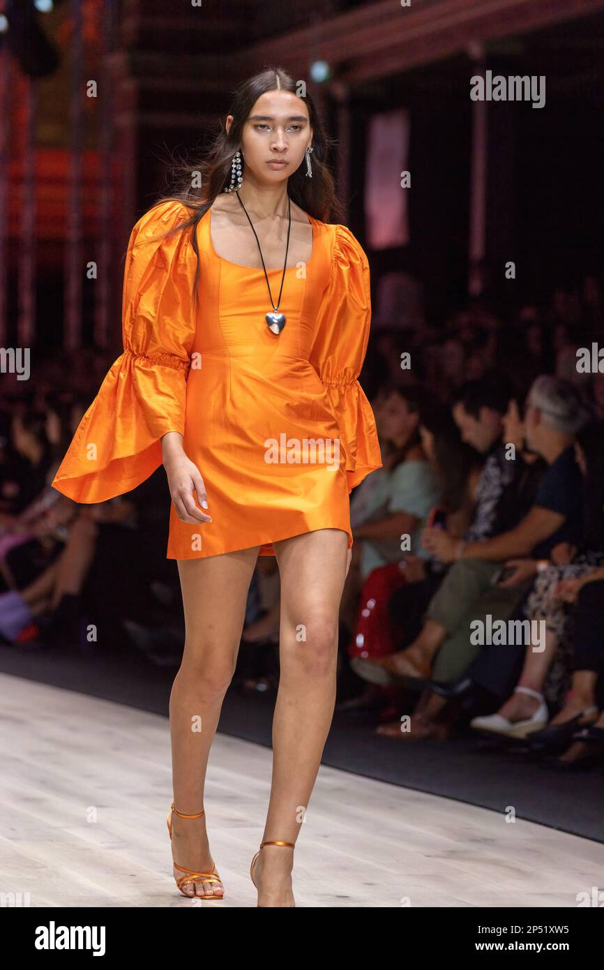 Melbourne, Australia, 06/03/2023, A model dressed by Van Der Kooij ...