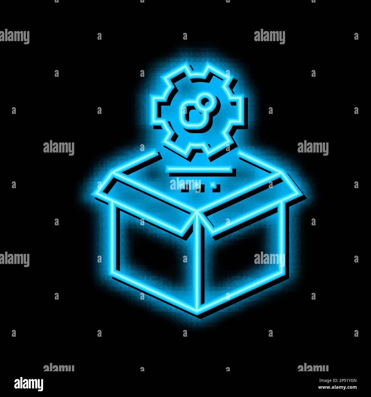 production process neon glow icon illustration Stock Vector Image & Art ...