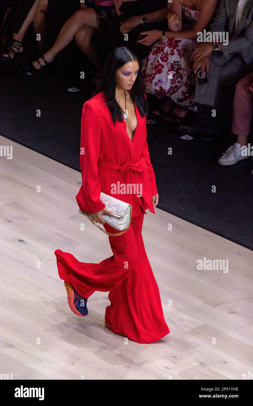 Melbourne, Australia, 06/03/2023, A model dressed by Ginger & Smart ...