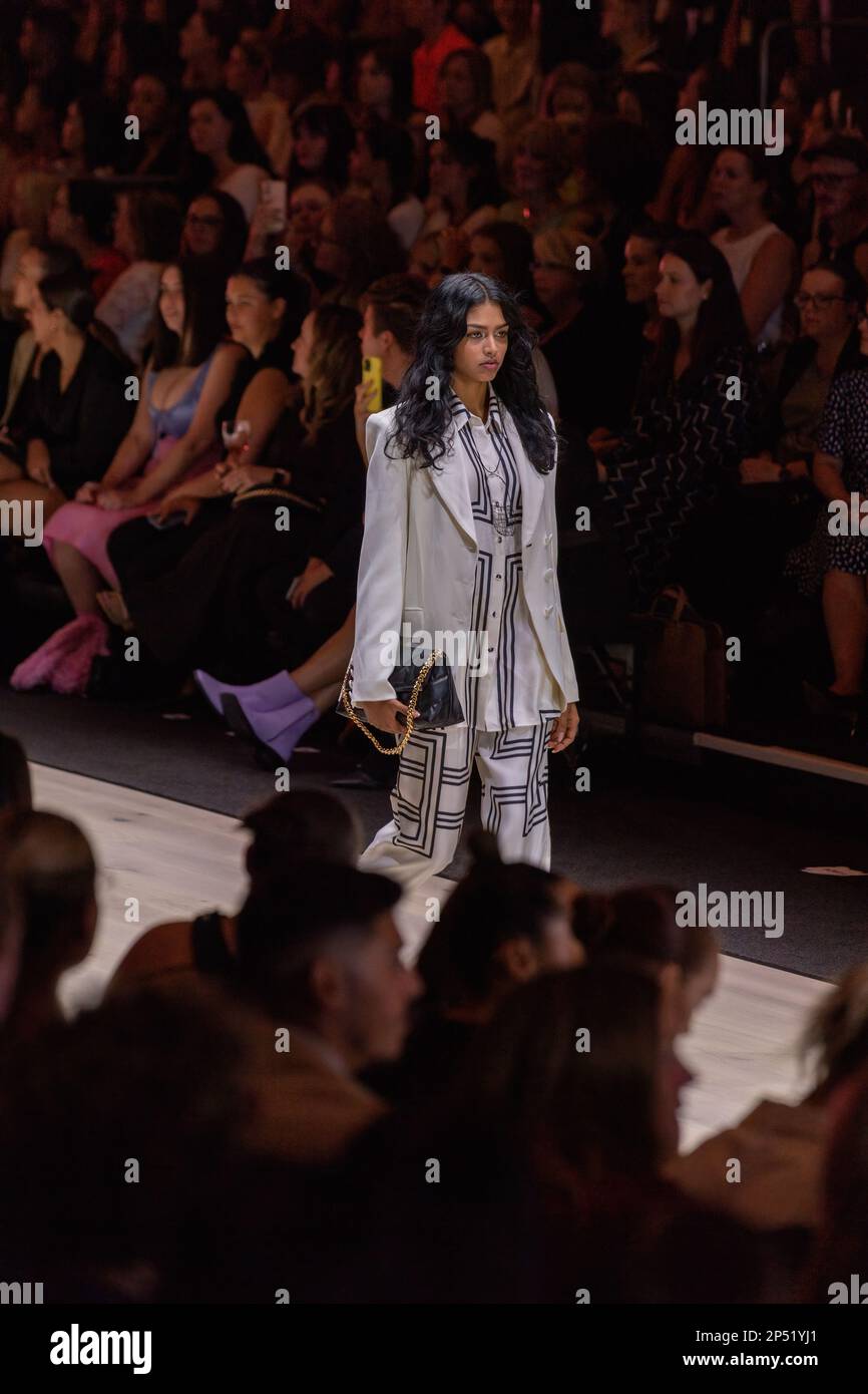 Melbourne, Australia, 06/03/2023, A model dressed by Ginger & Smart ...