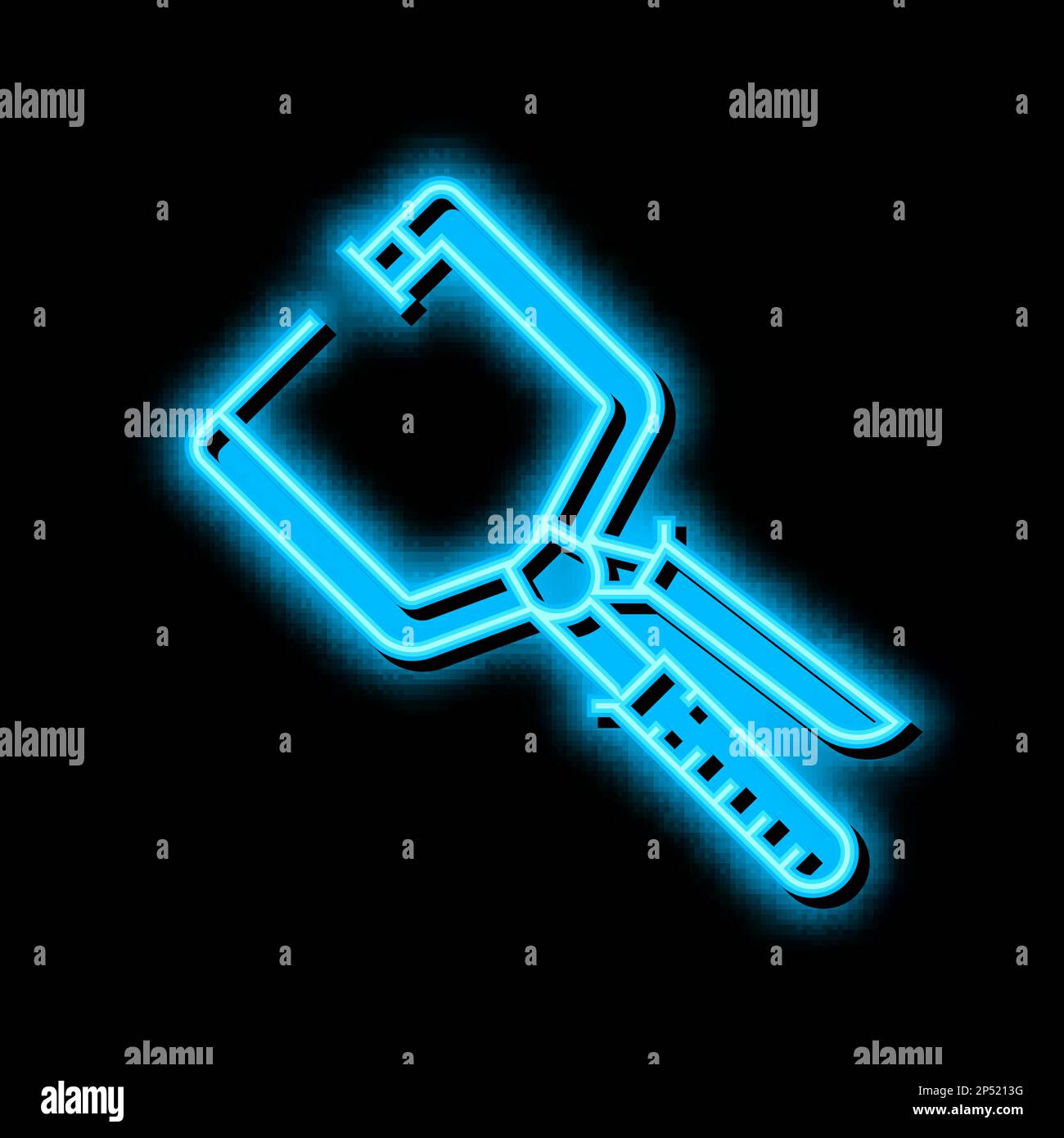 right angle clamp carpenter tool neon glow icon illustration Stock ...