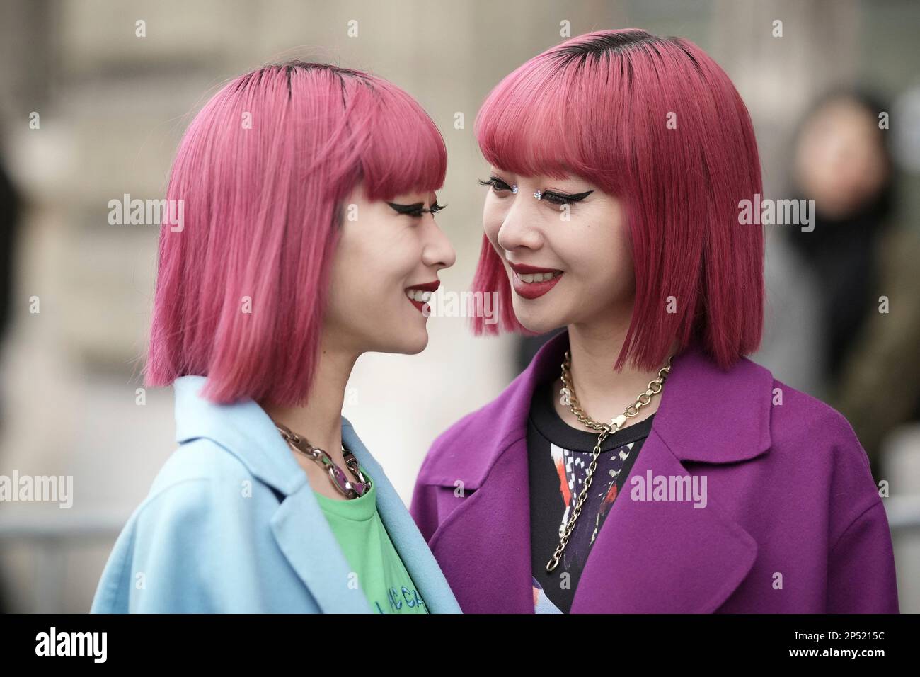 Ami Amiaya, left, and Aya Amiaya arrives at the Stella McCartney Fall ...