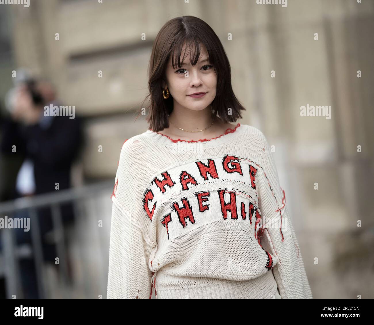 Emma arrives at the Stella McCartney Fall/Winter 2023-2024 ready-to ...