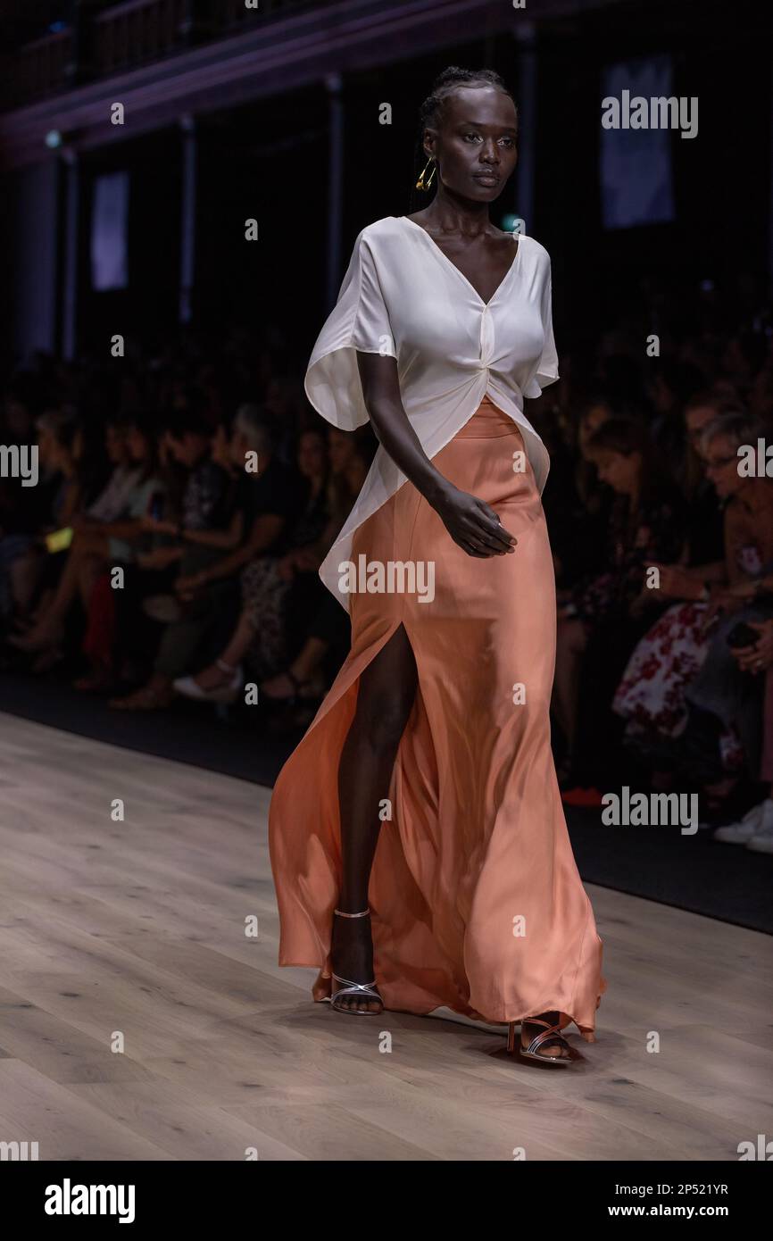 A model dressed by Maara Collective walks the runway at the Utopia ...