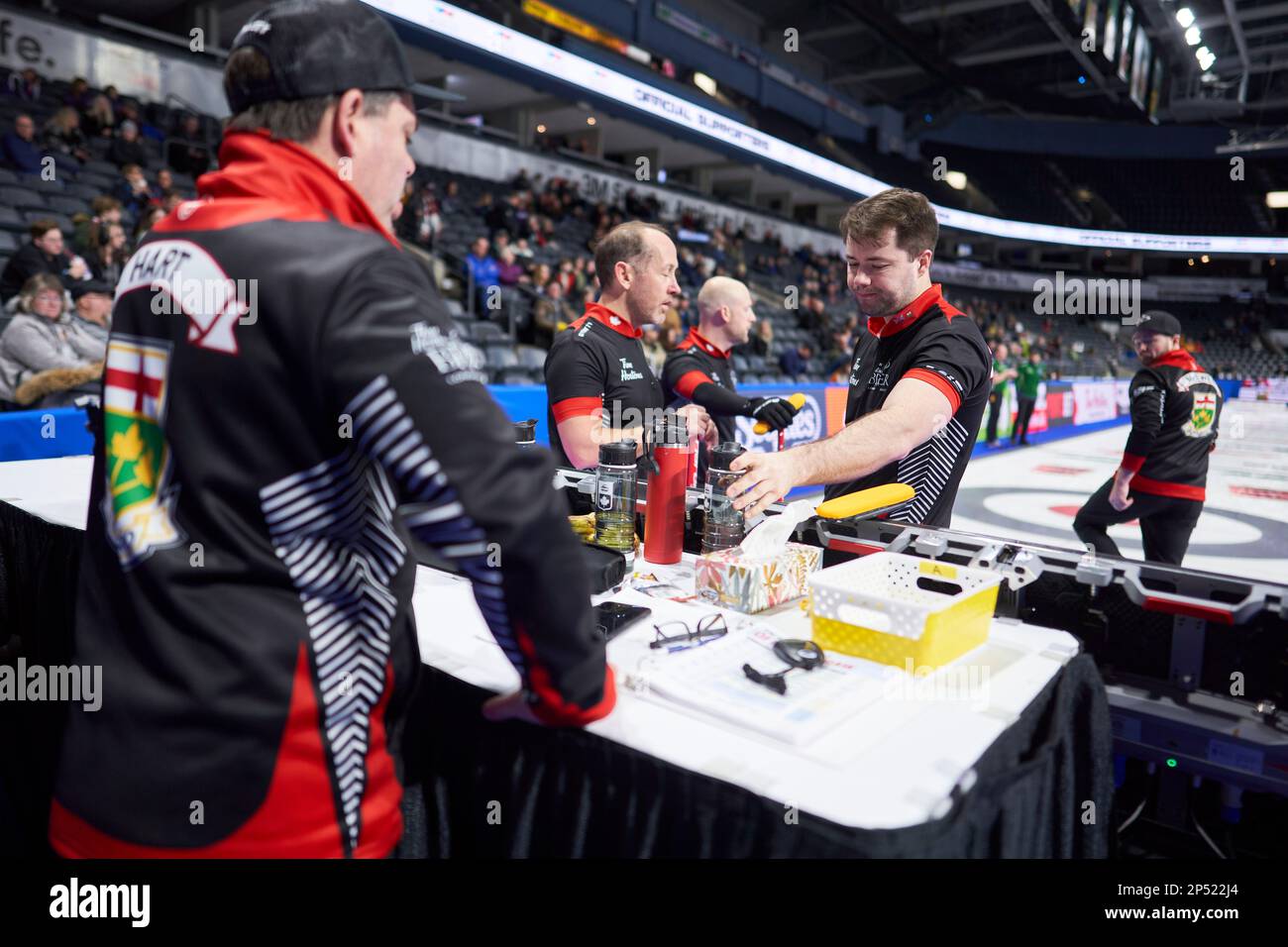 Ontario coach Richard Hart and his son, lead Joey Hart take a break ...