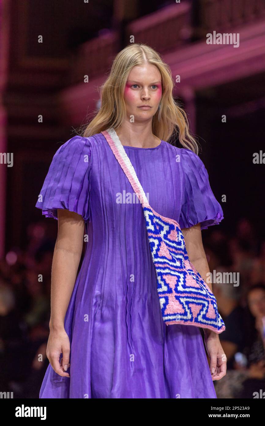 A model dressed by Aje walks the runway at the Utopia runway show ...