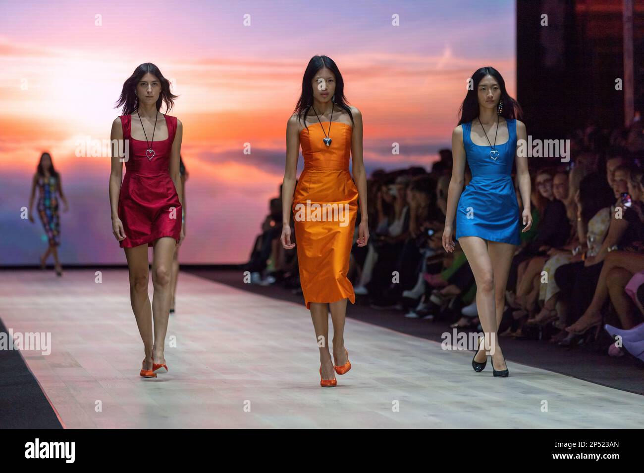 Melbourne, Australia - 6 Mar 2023, Models dressed by Van Der Kooij walk ...