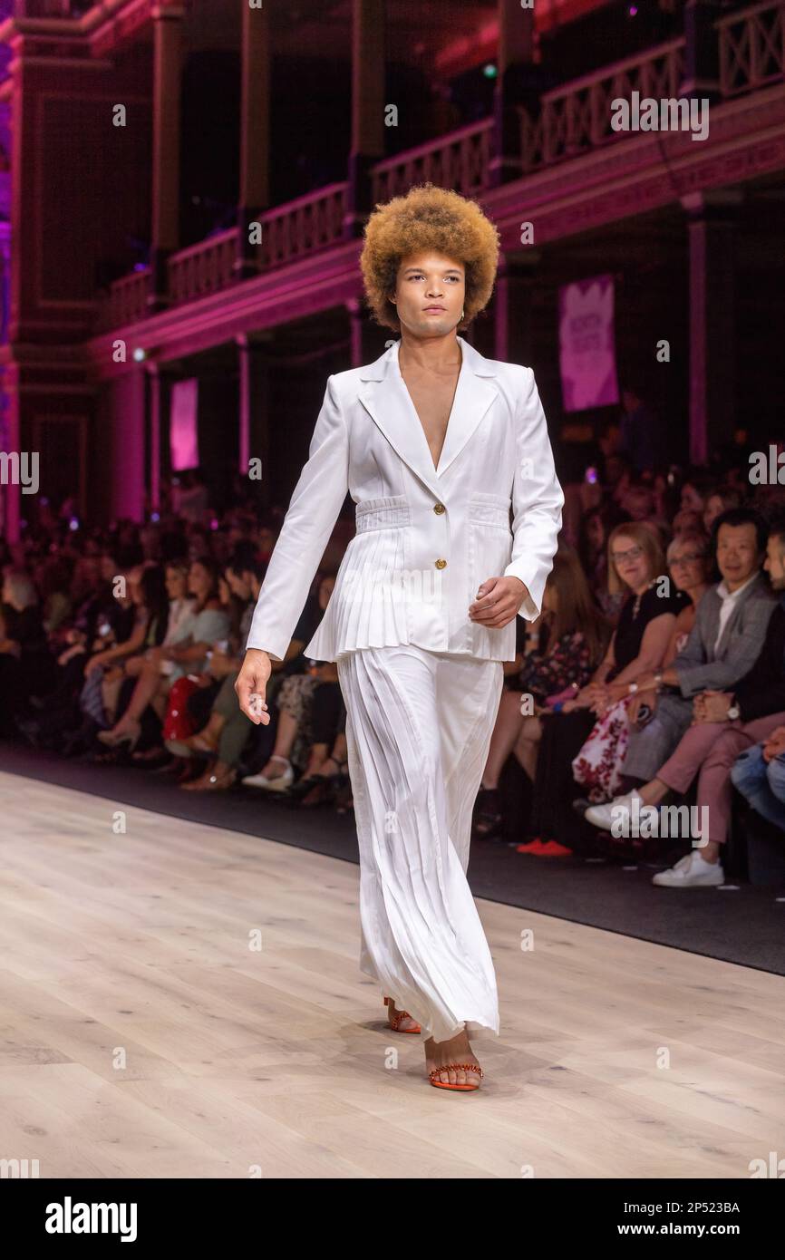 A model dressed by Aje walks the runway at the Utopia runway show ...