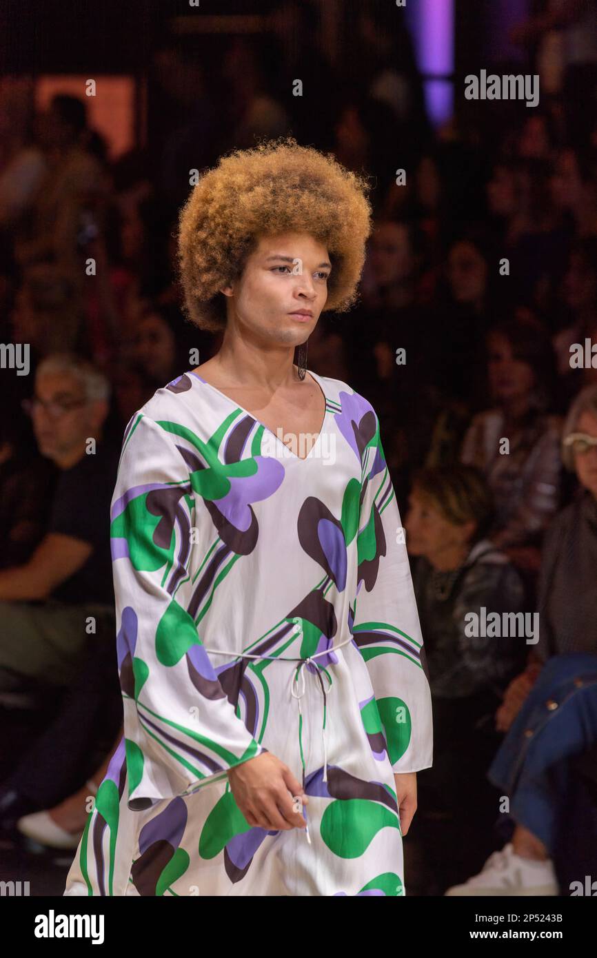A model dressed by Ginger & Smart walks the runway at the Utopia runway ...