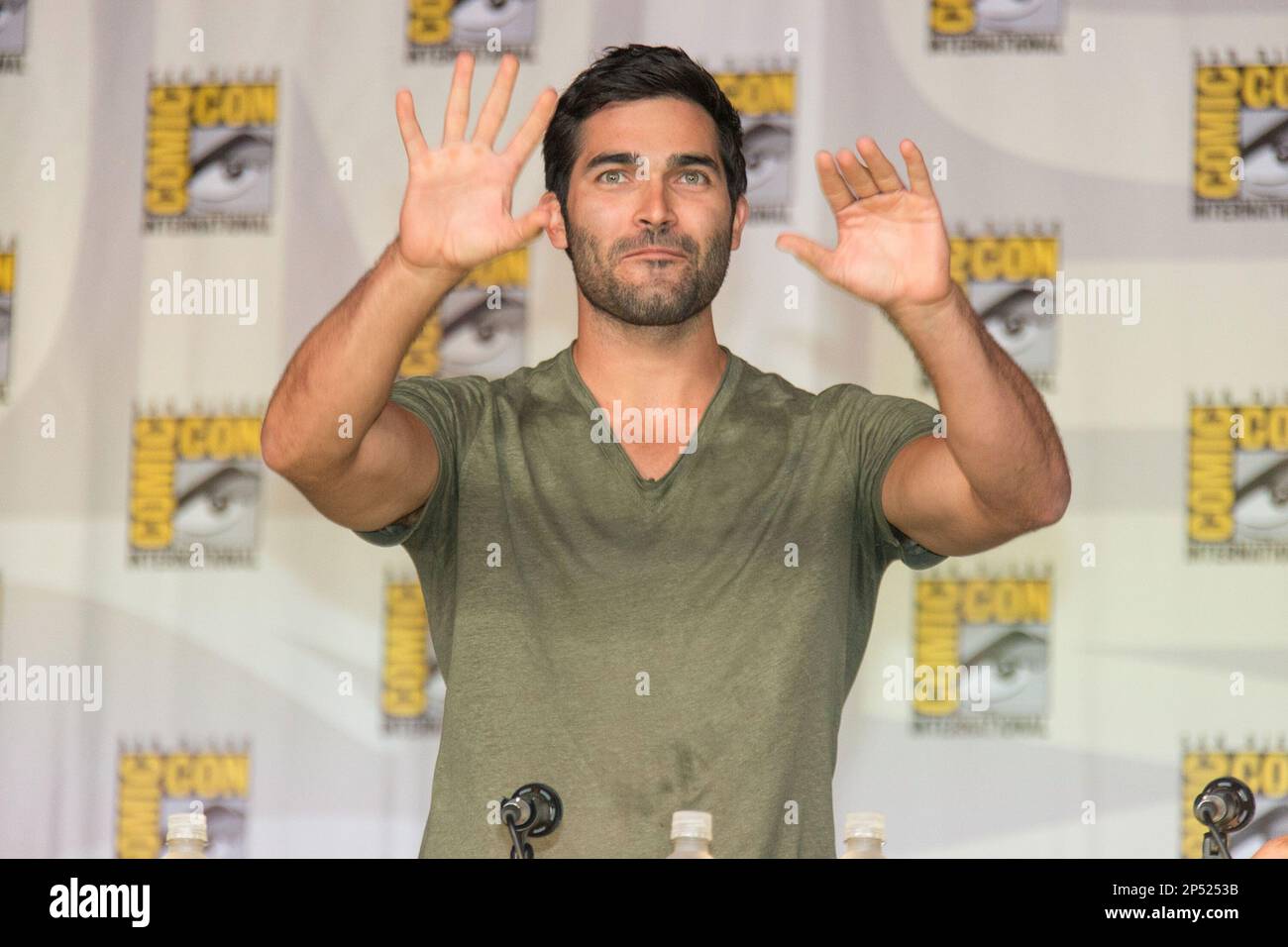 Actor Tyler Hoechlin attends the Teen Wolf panel during Comic-Con ...