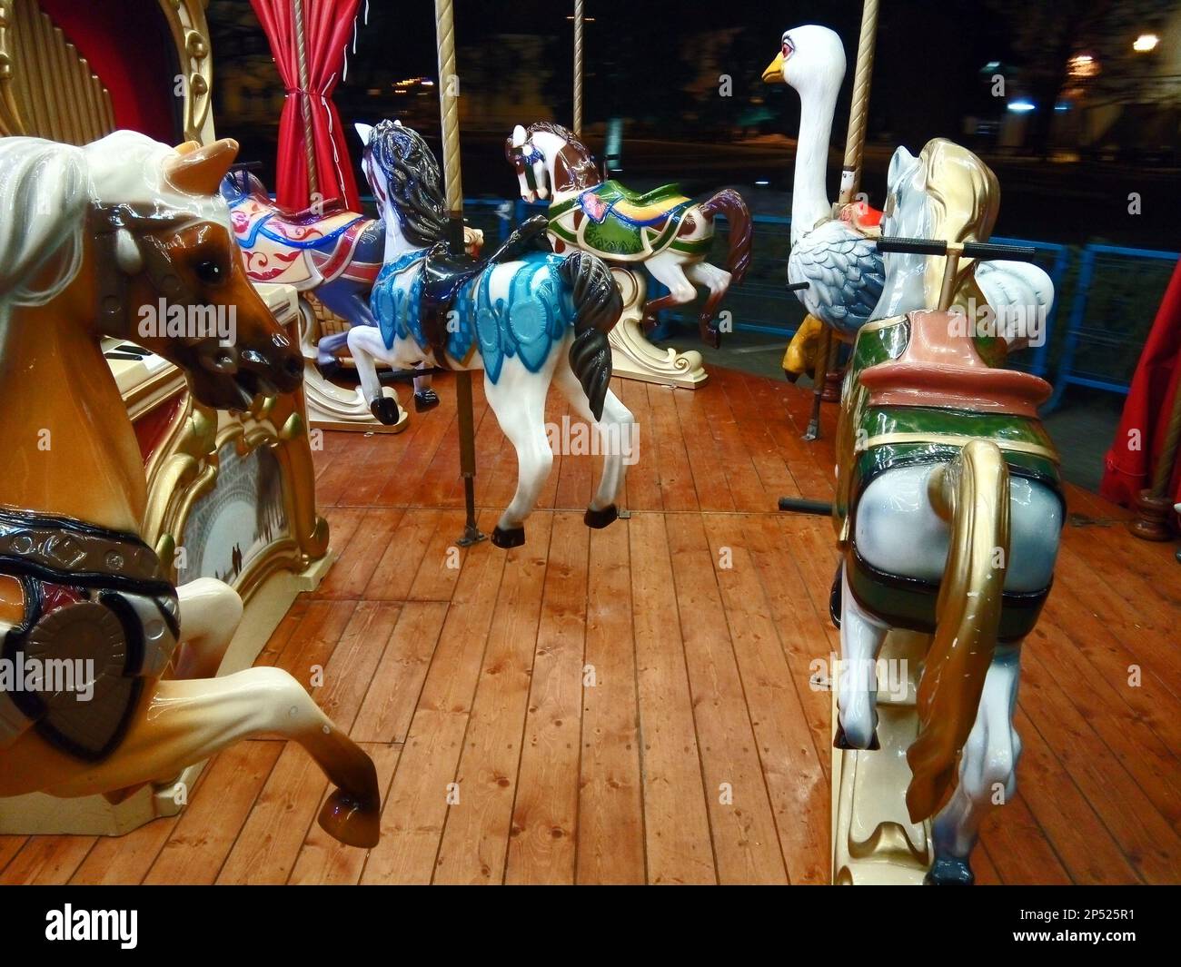 carousel with horses and other animals Stock Photo - Alamy