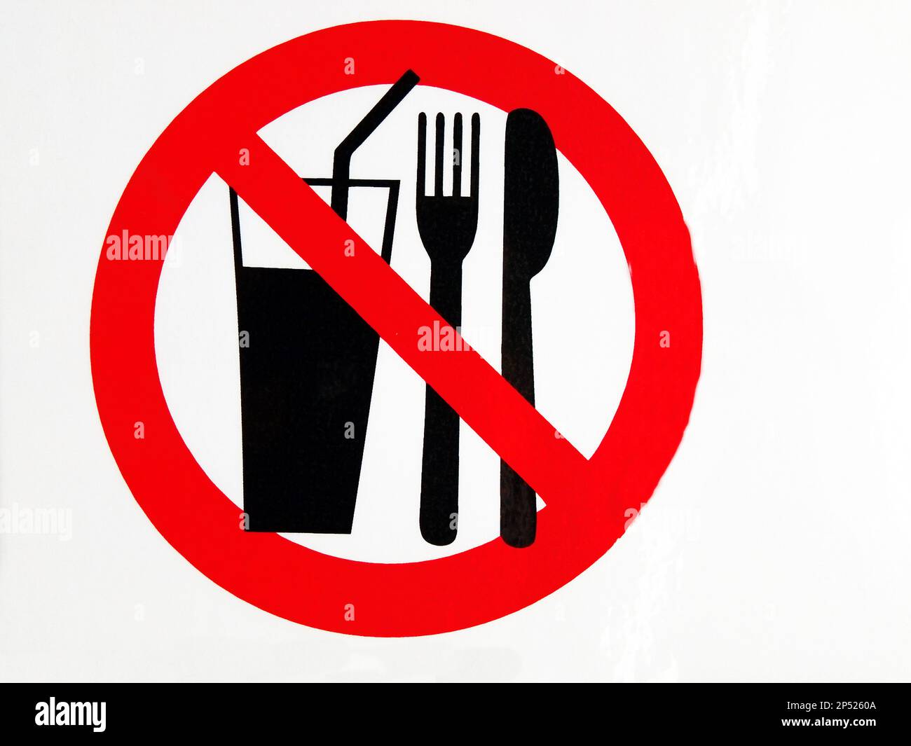 forbidden with food and drinks - sign Stock Photo - Alamy