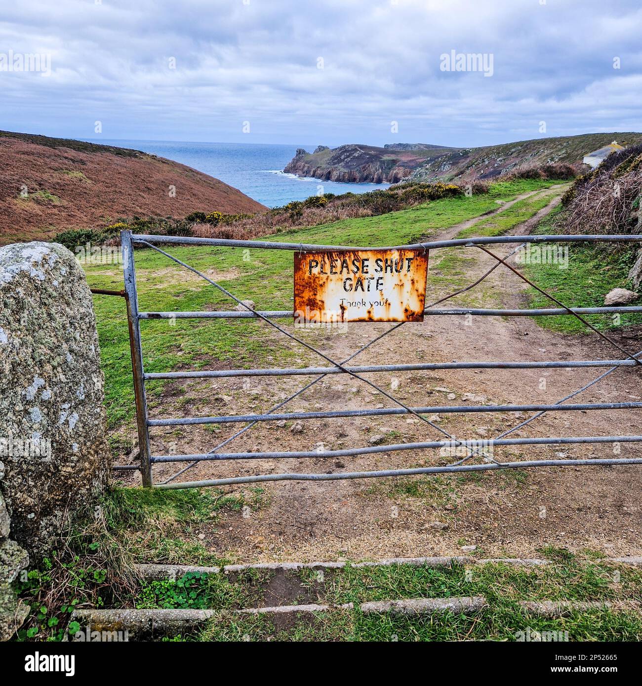 Nanjizal beach, also known as Mill Bay, a beach and cove near Lands End ...