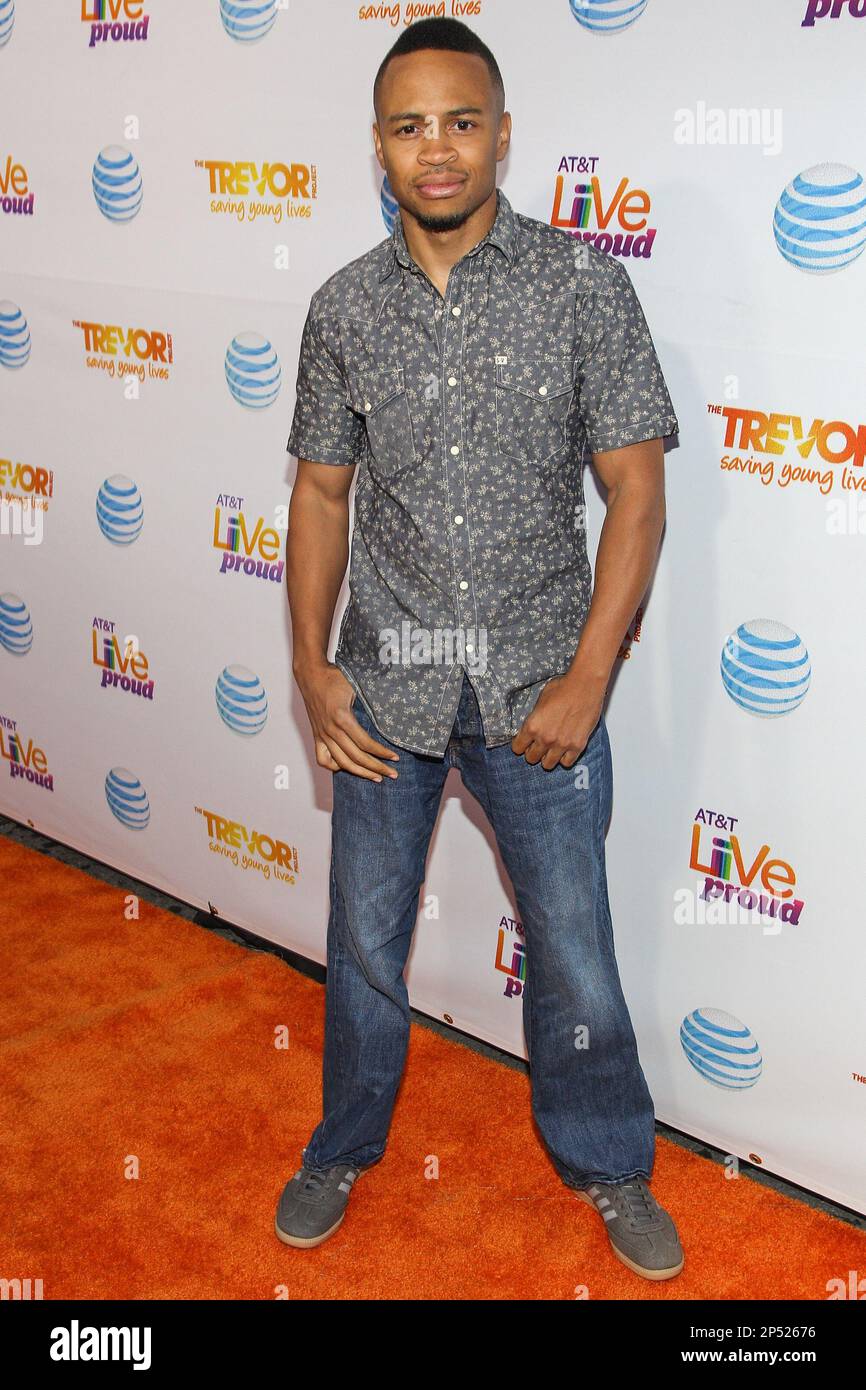 Actor Eugene Byrd attends the Adam Lambert performance and check ...