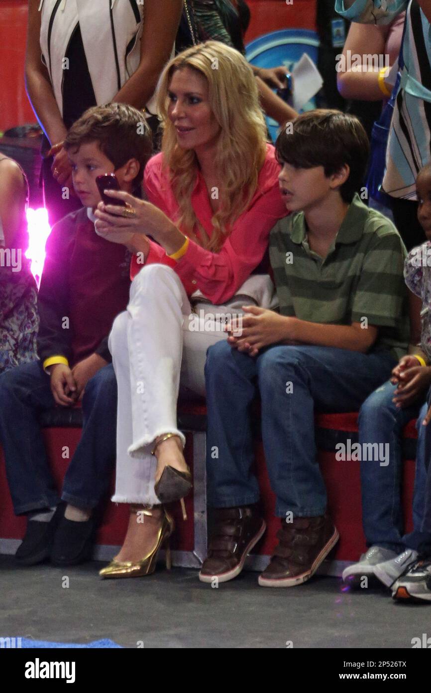 Brandi Glanville, children Mason Cibrian and Austin Cibrian attend the ...