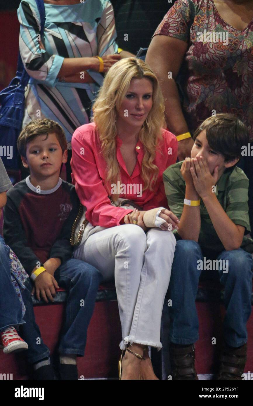 Brandi Glanville, children Mason Cibrian and Austin Cibrian attend the ...