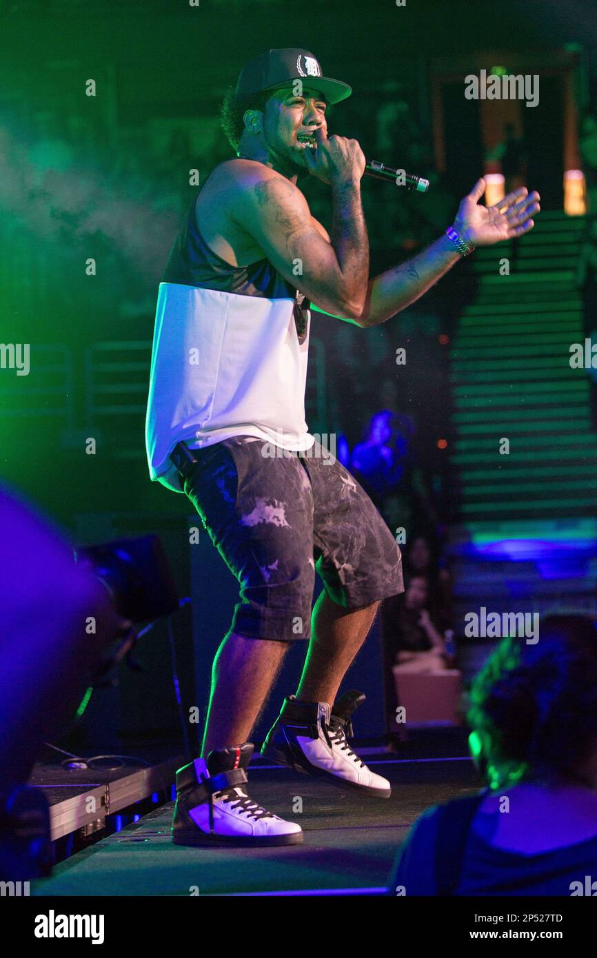 Singer Problem performs on stage during Powerhouse 2013 at Honda Center ...