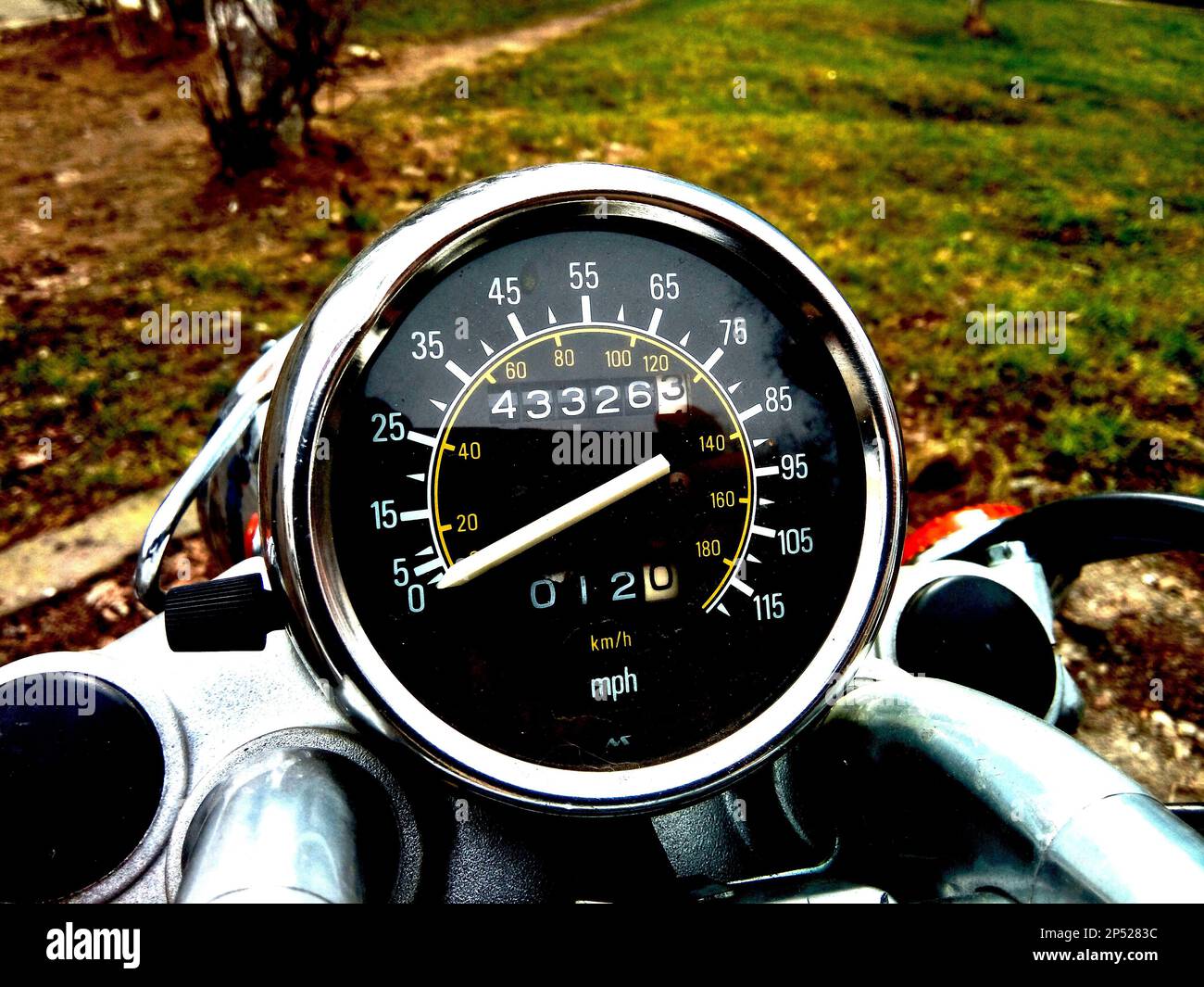 the speedometer of a motorcycle Stock Photo - Alamy