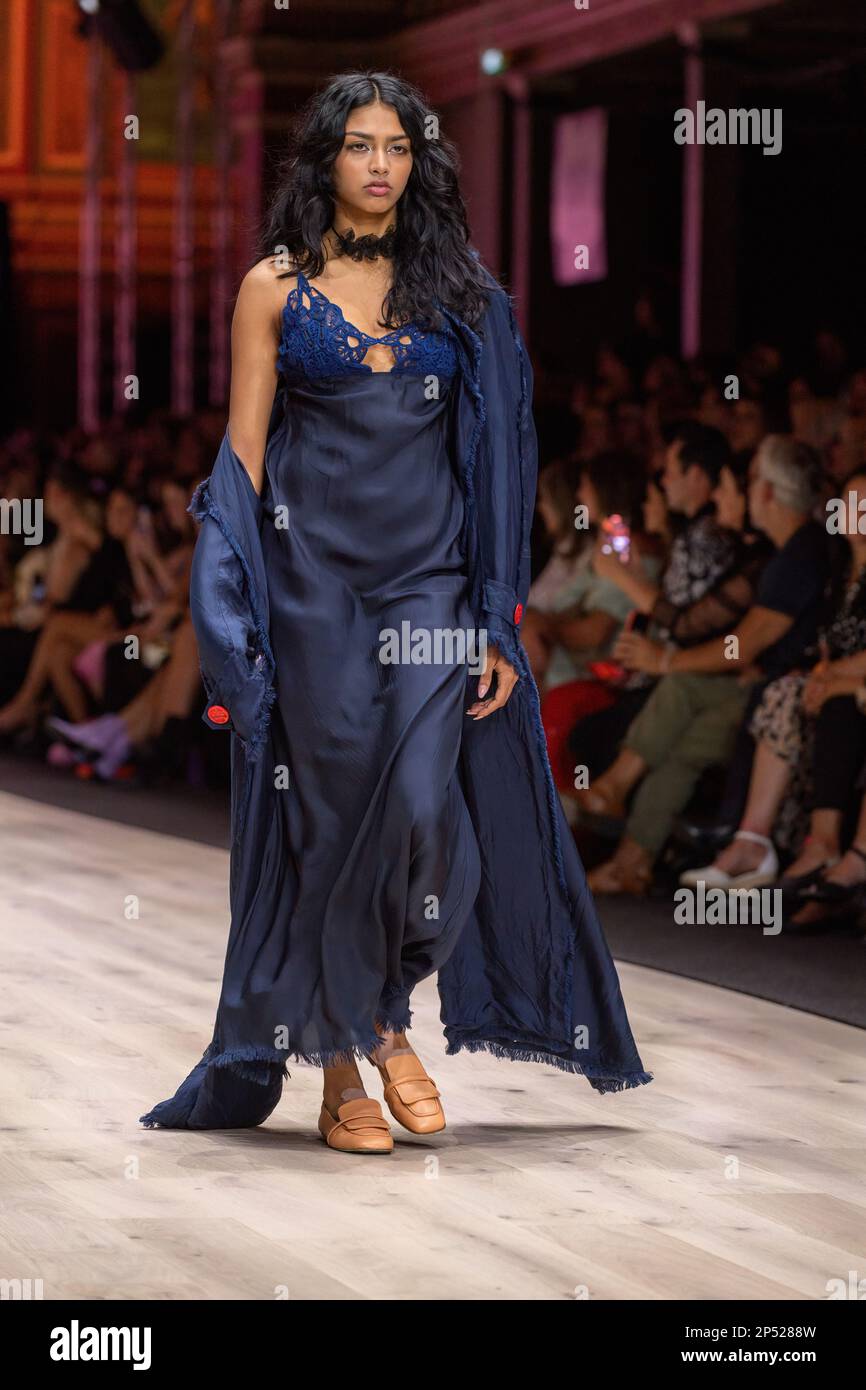 Melbourne, Australia - 6 Mar 2023, A model dressed by Nevenka walks the ...