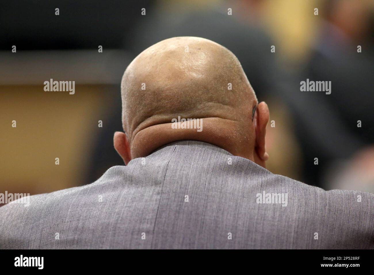 Anthony Moscatiello listens to proceedings on Thursday, Oct. 17, 2013 ...