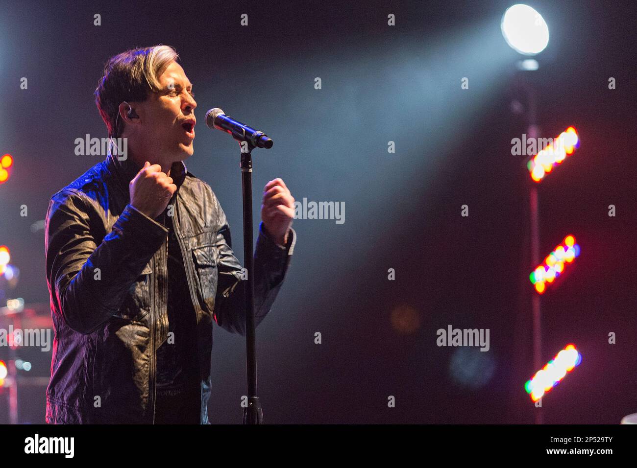 Vocalist Michael Fitzpatrick of Fitz and the Tantrums performs on stage ...