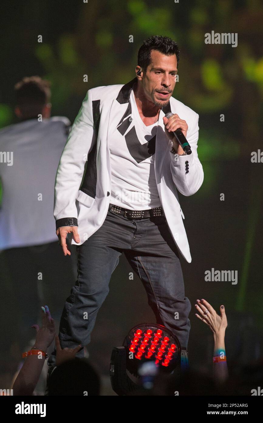 Singer Danny Wood of New Kids on the Block performs on stage at Staples ...