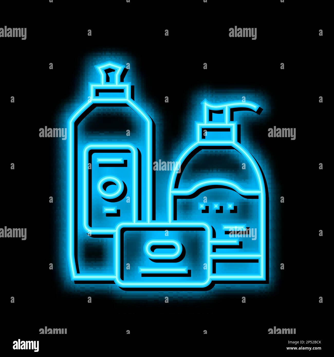 soap bath chemical liquid neon glow icon illustration Stock Vector ...