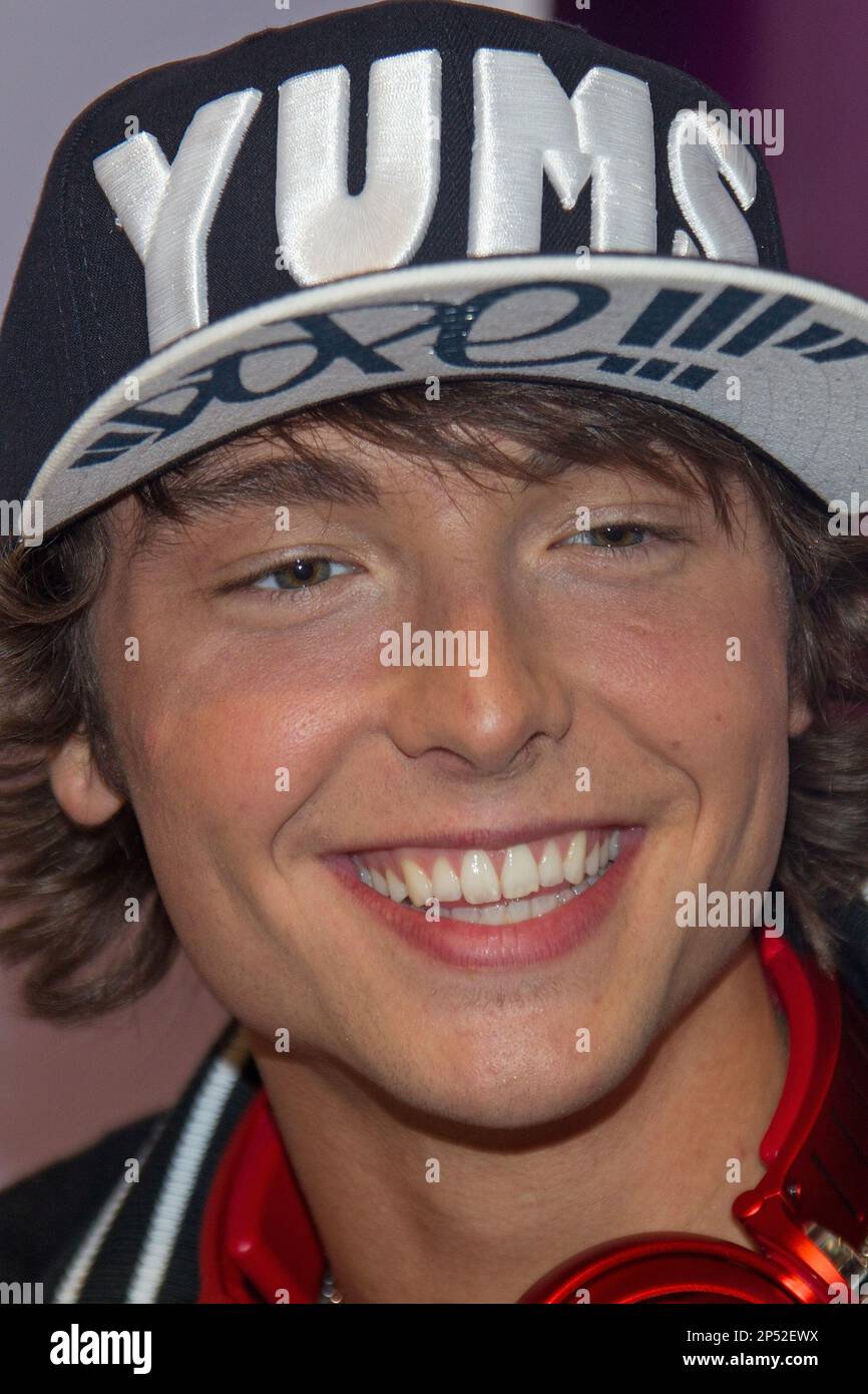 Wesley Stromberg of Emblem 3 poses during an in-store meet and greet at ...