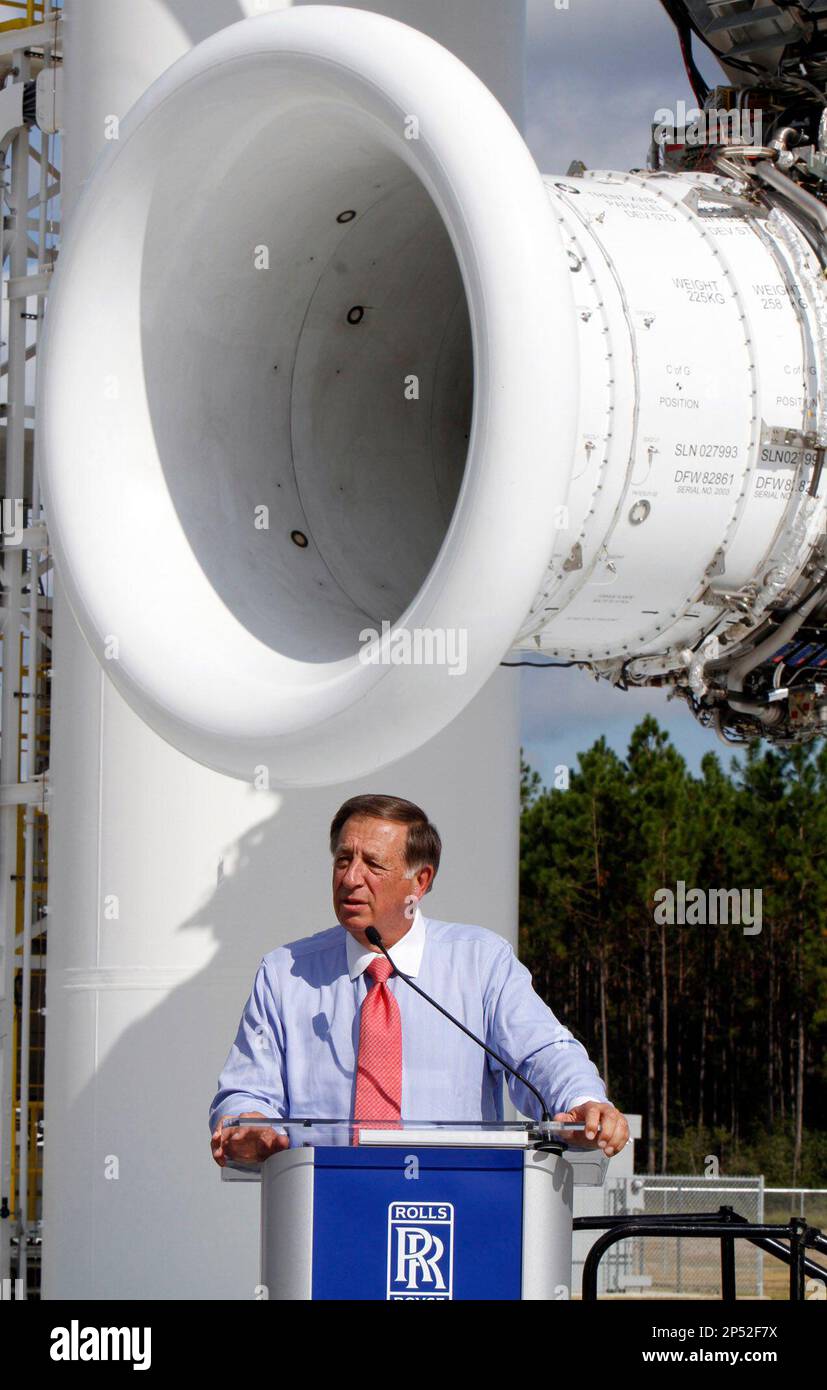 Jim Guyette, Rolls-Royce North America CEO, talks during dedication of ...