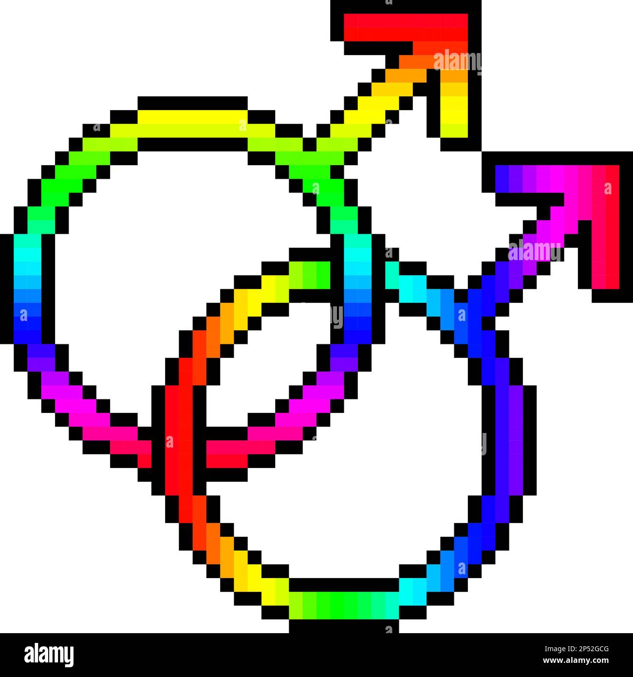 pixel art of rainbow gender symbol Stock Vector Image & Art - Alamy
