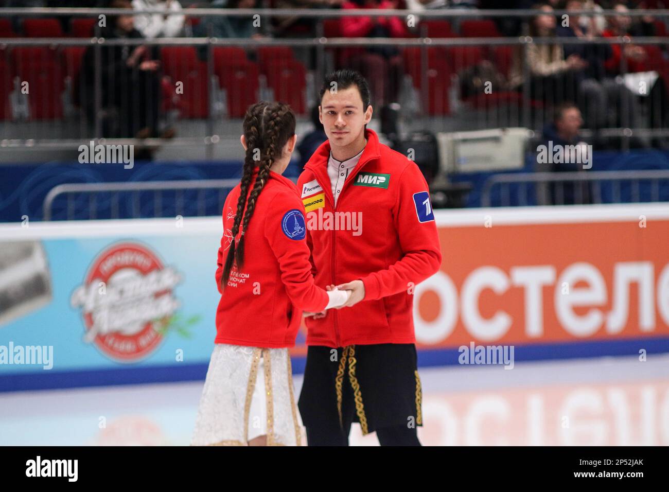 Saint Petersburg, Russia. 05th Mar, 2023. Varvara Zhdanova and Timur Babaev-Smirnov perform ...