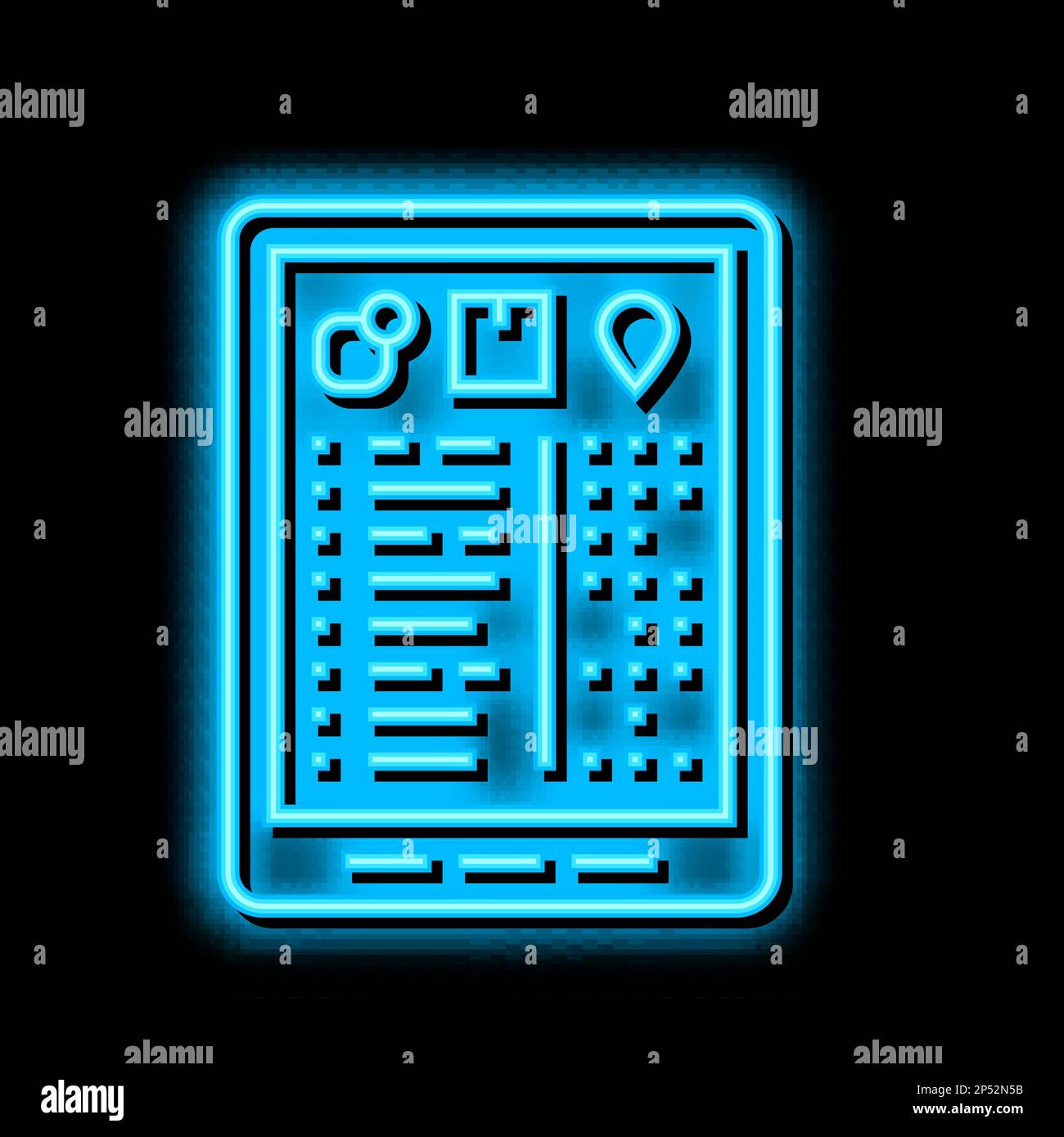 item list report neon glow icon illustration Stock Vector Image & Art ...