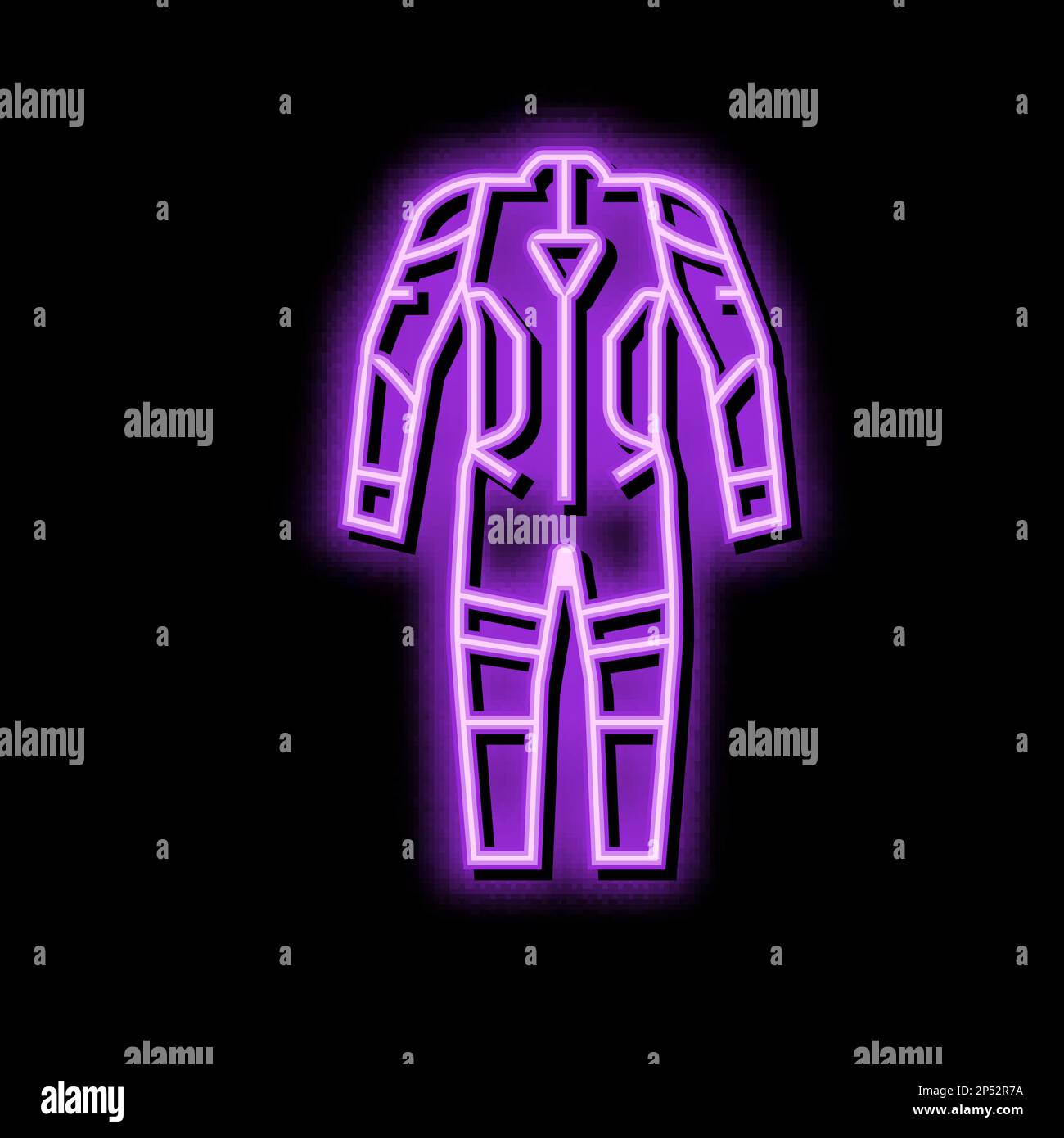 one piece suits motorcycle neon glow icon illustration Stock Vector ...