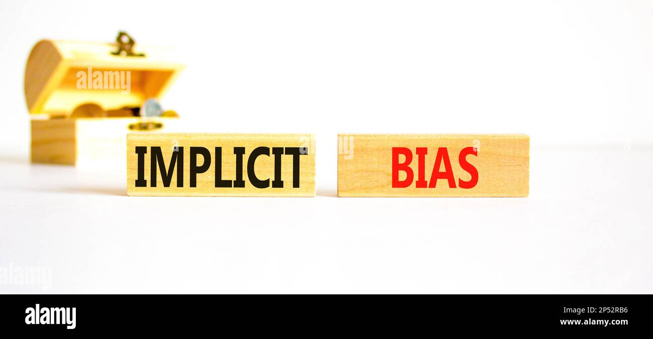 Implicit Bias Symbol Concept Words Implicit Bias On Wooden Block Beautiful White Table White 