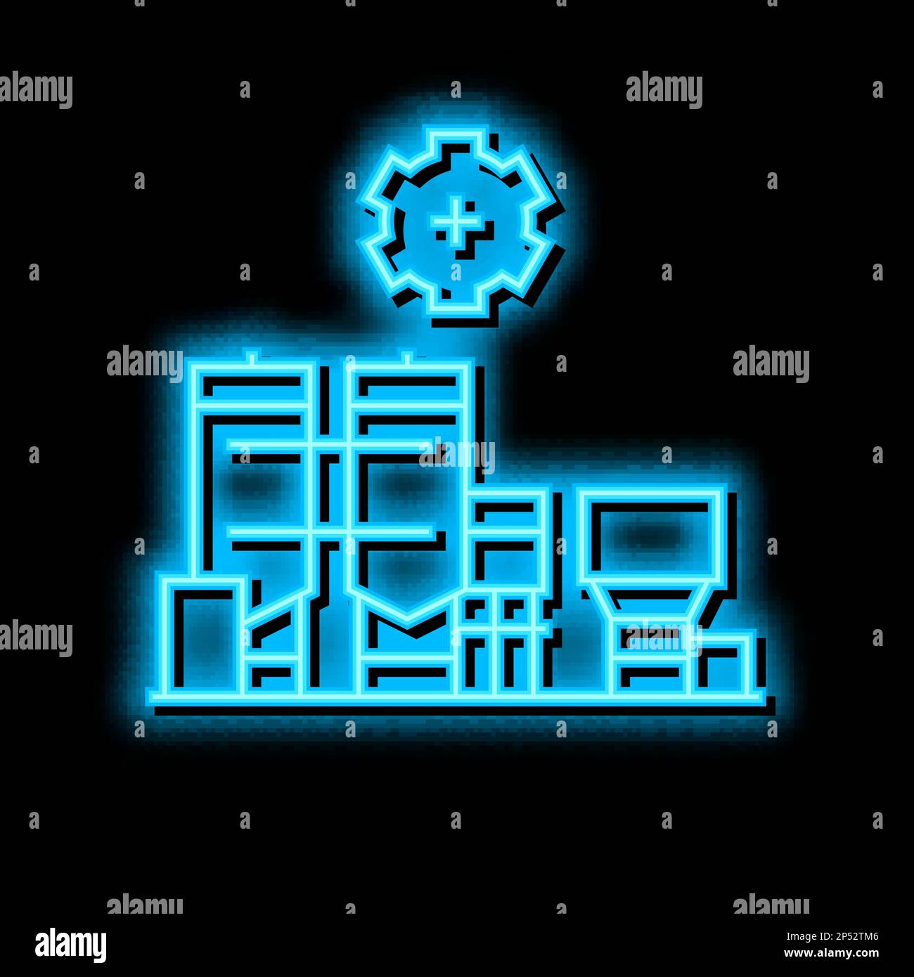 manufacture factory neon glow icon illustration Stock Vector Image ...